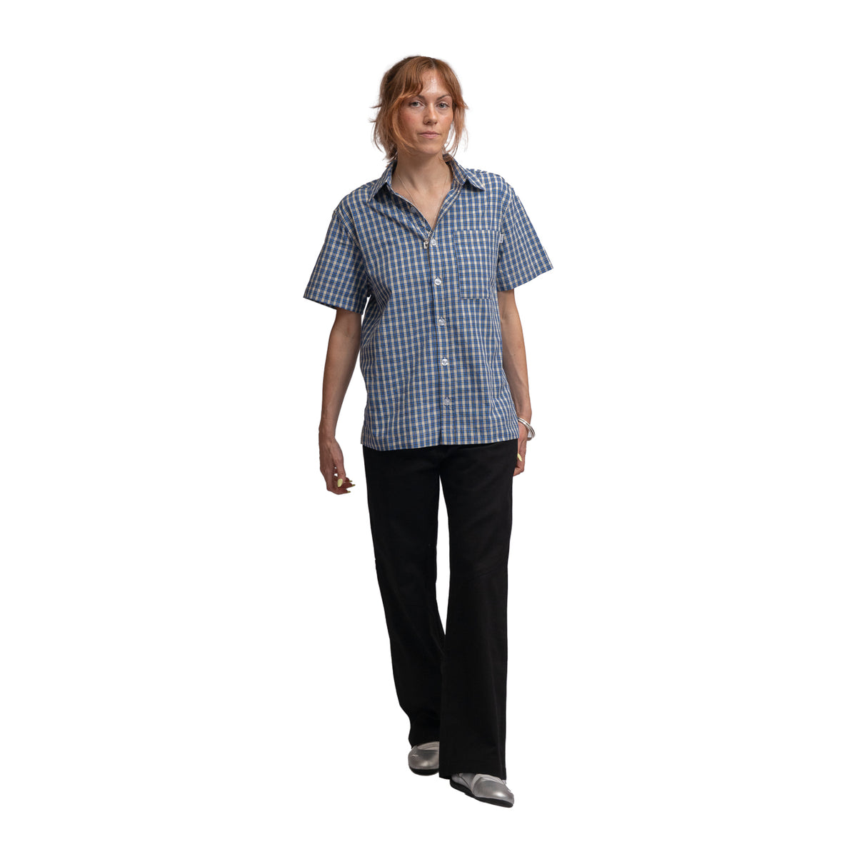 HDL SS BORDER SHIRT BLUE | HODDLE SKATEBOARDS